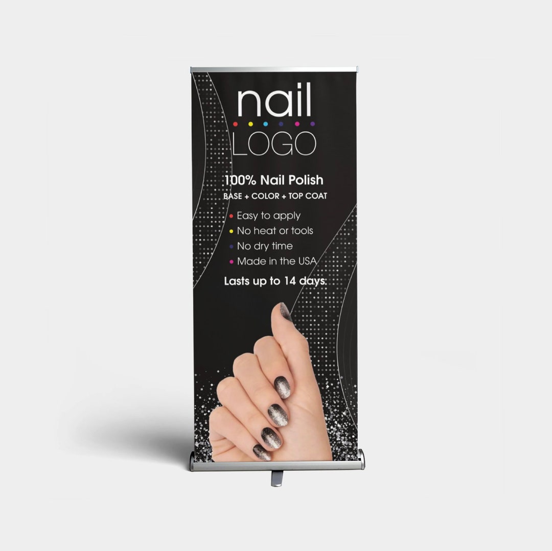 Printed and Shipped Nail Strips Banner, Retractable Vendor Banner, Nail ...