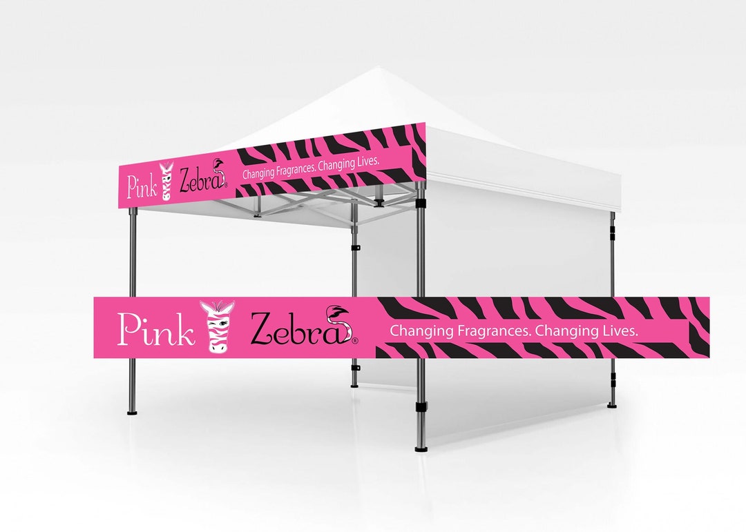 Printed and Shipped Pink Zebra Tent Banner, Vendor Banner, Pink Zebra ...