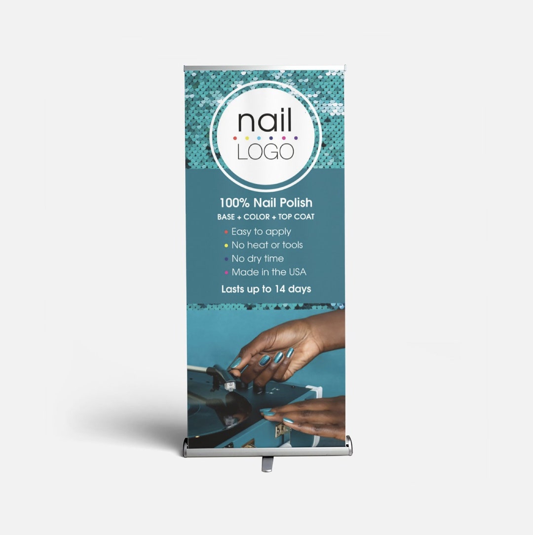 Printed and Shipped Nail Strip Banner, Retractable Vendor Banner, Nail ...