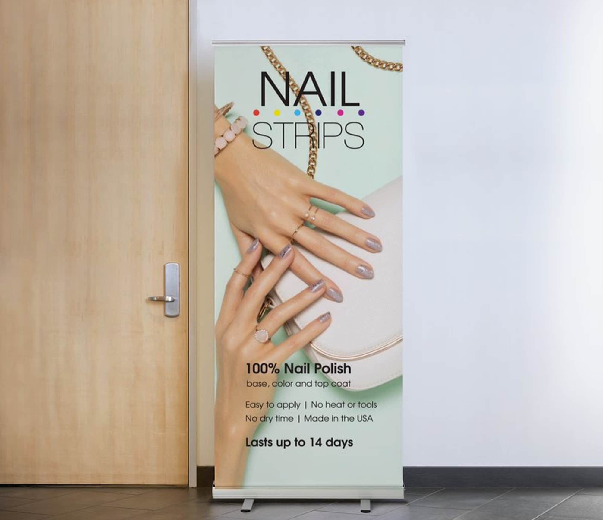 Printed and Shipped Nail Strips Banner, Retractable Vendor Banner, Nail ...