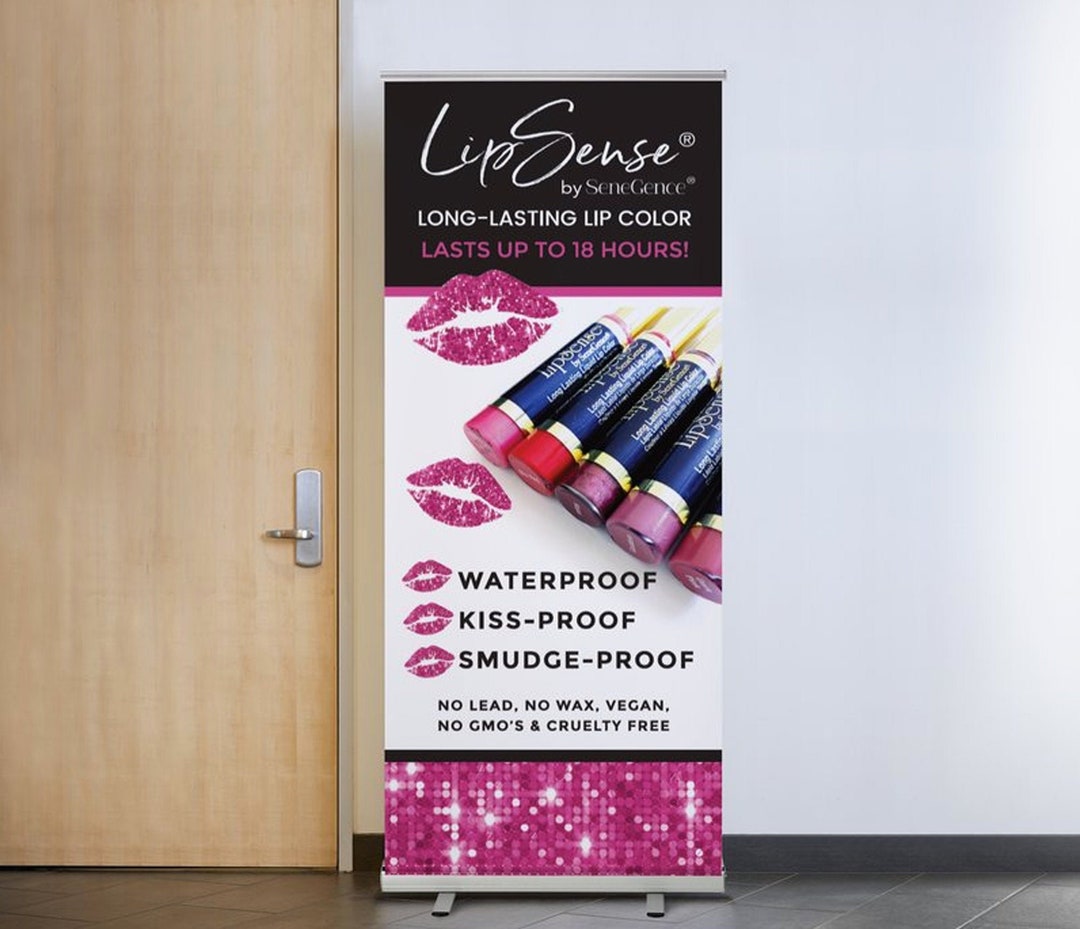 Printed and Shipped Lipsense Banner Design, Retractable Vendor Banner ...