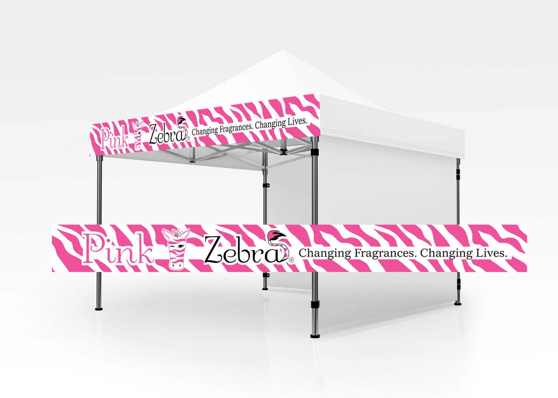Printed and Shipped Pink Zebra Tent Banner, Vendor Banner, Pink Zebra ...