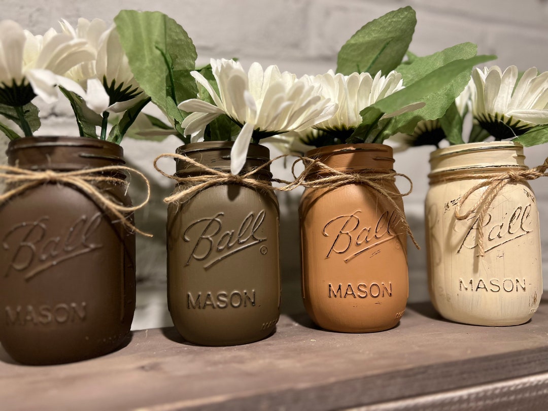 Brown Coffee Ombré Mason Jar Set - Etsy