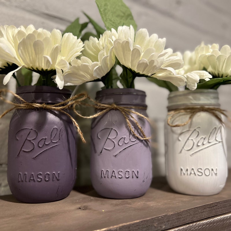 Purple Mason Jars - Etsy