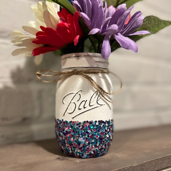 Glitter Mason Jar - Etsy