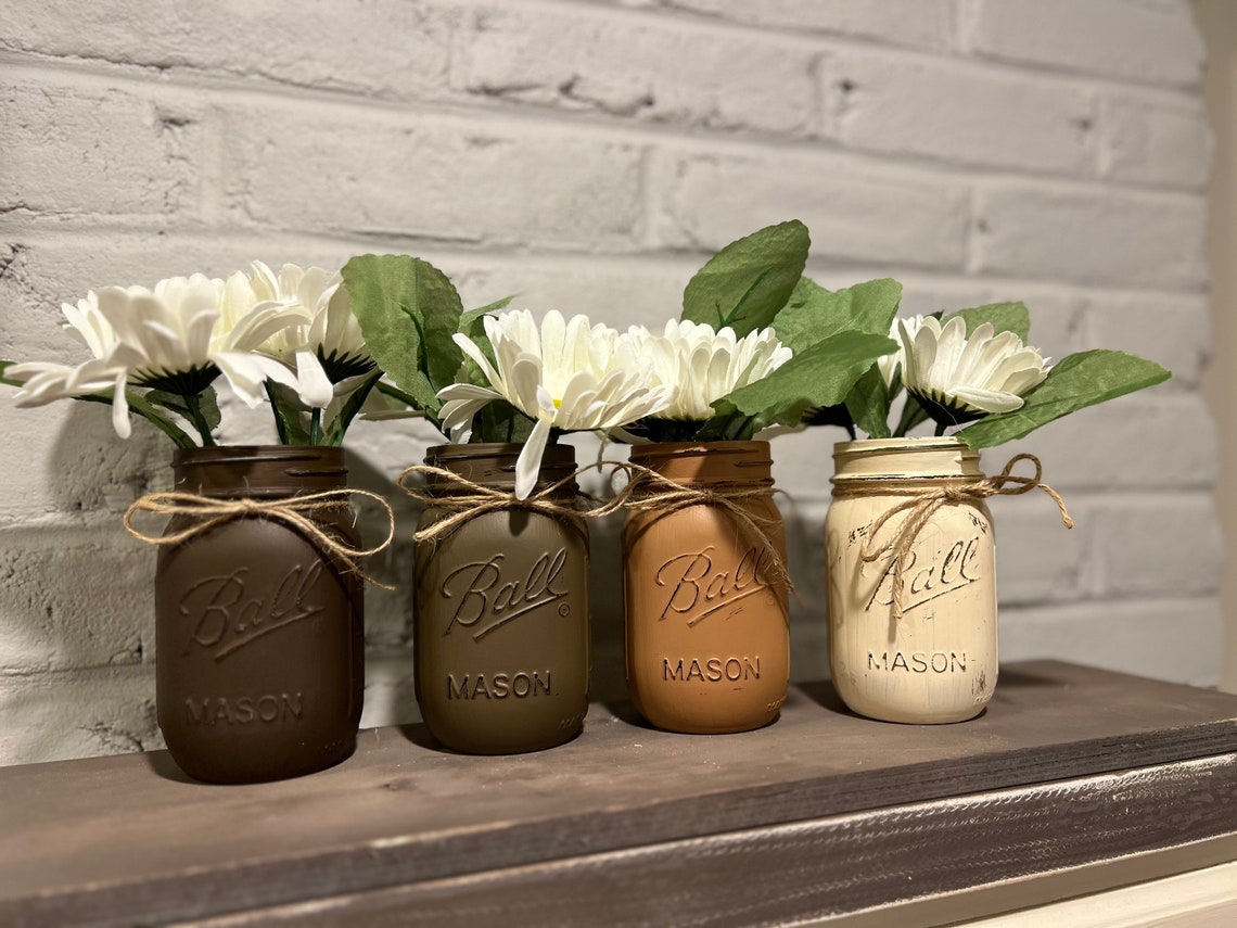 Brown Coffee Ombré Mason Jar Set - Etsy