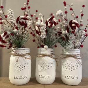 Winter/christmas Mason Jar Set - Etsy