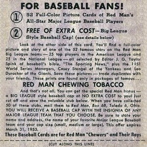 ORIGINAL MICKEY MANTLE Handmade Card That Could Have Been 1952 Red Man ...