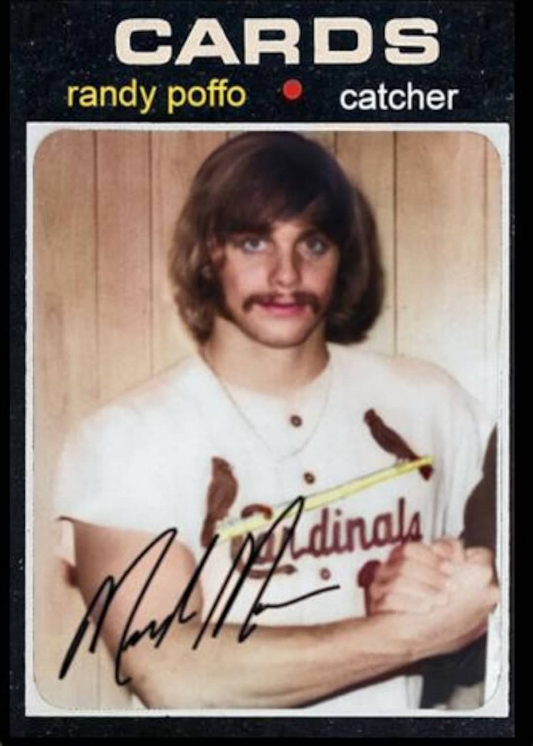 RANDY POFFO 1971 Style Randy the 'macho Man" Savage Catcher Cardinals ...