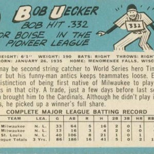 BOB UECKER 1965 Style 2 Custom Made Art Card - Etsy