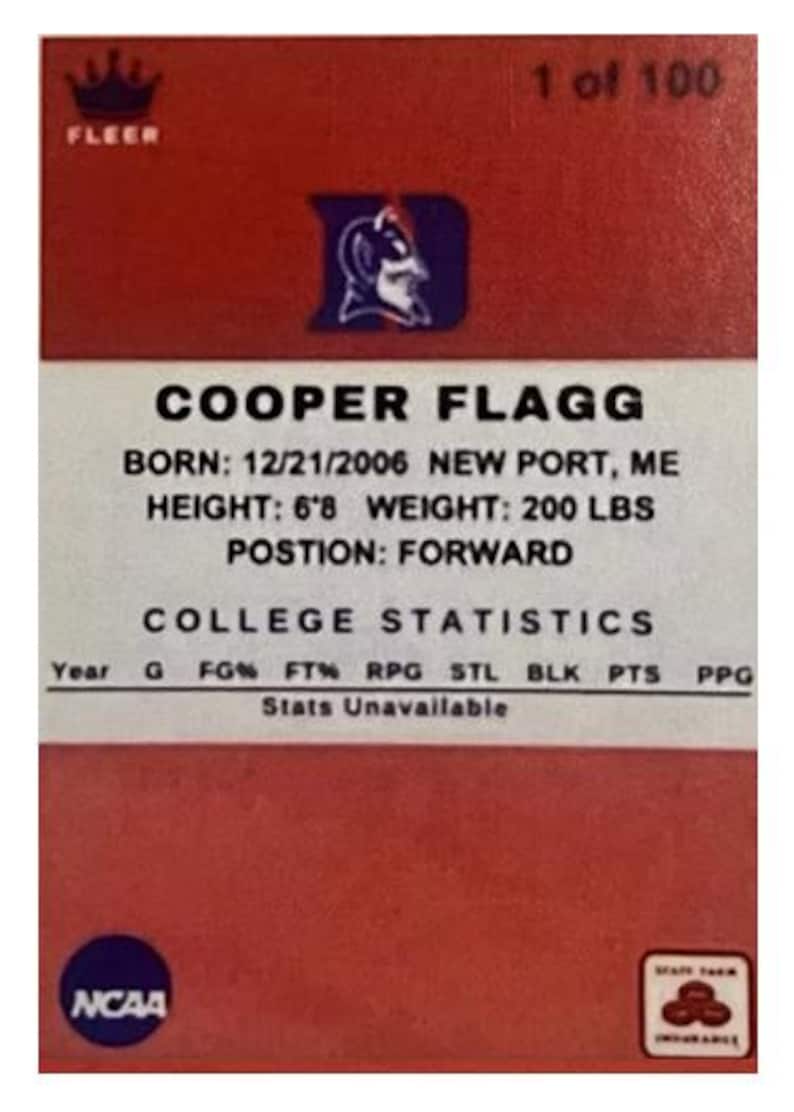 COOPER FLAGG RC Style Custom Made Art Card - Etsy