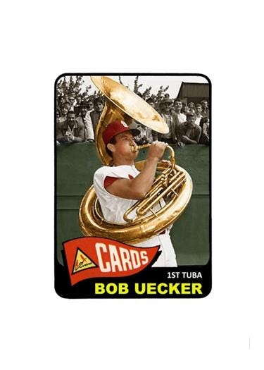BOB UECKER 1965 Style Custom Made Art Card Playing the TUBA - Etsy
