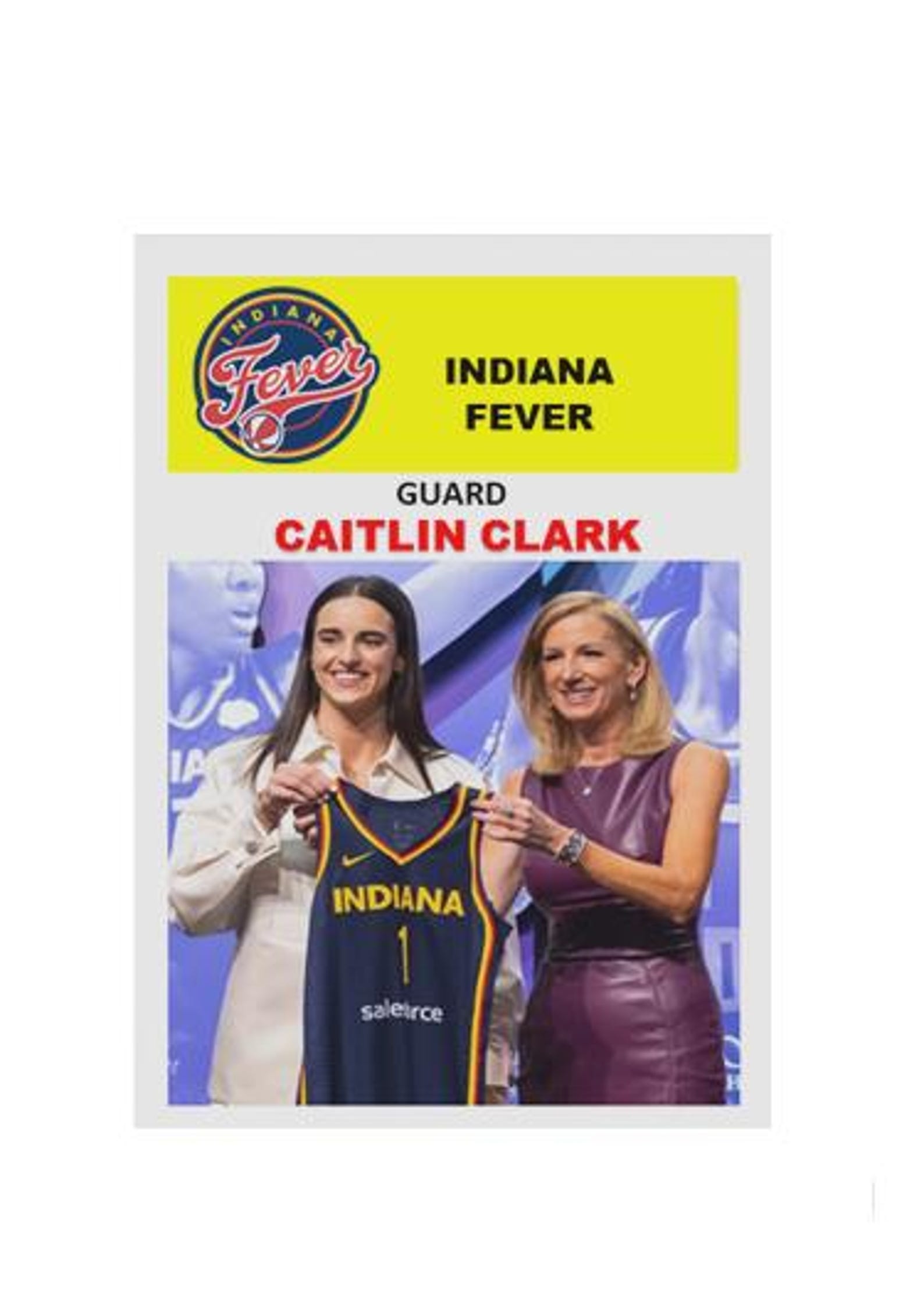 CAITLIN CLARK 1952 Style Custom Made Art Card INDIANA Fever - Etsy