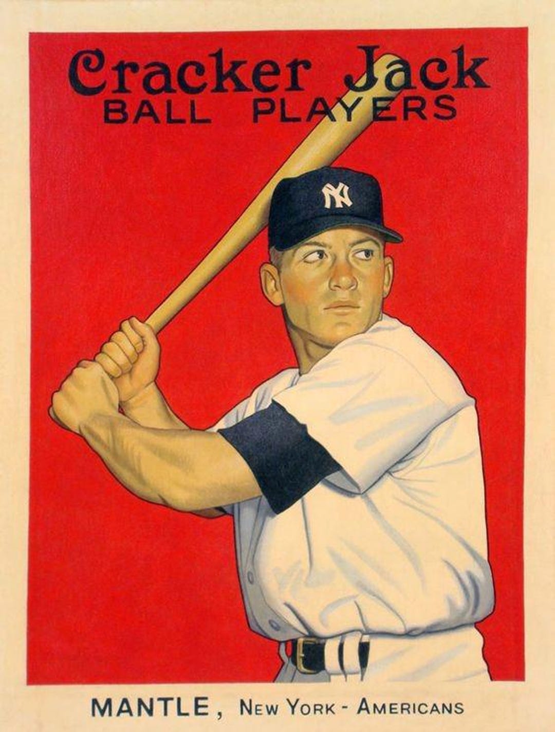 MICKEY MANTLE Cracker Jack Style Custom Made Art Card ### 50% off When ...