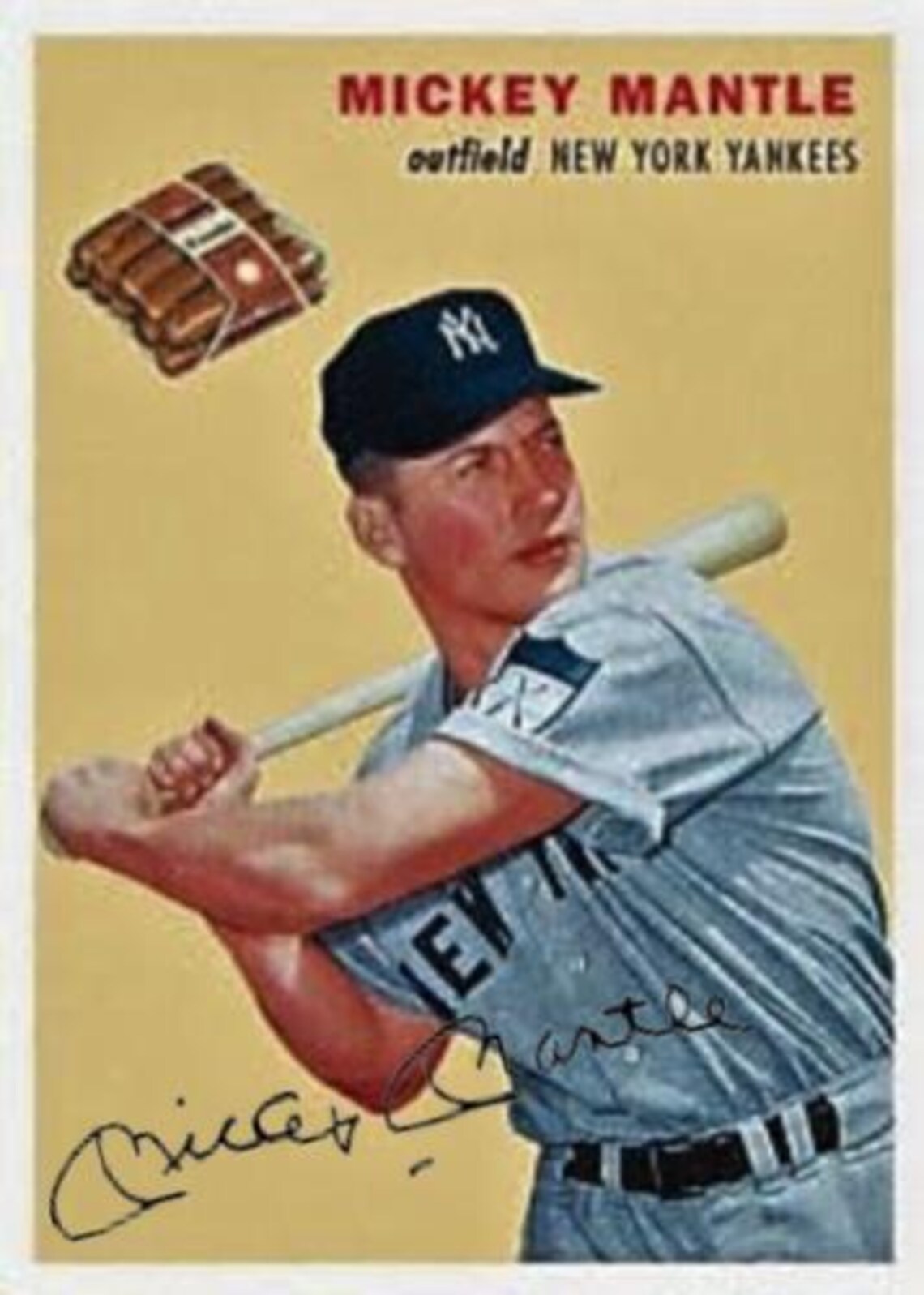 MICKEY MANTLE 1954 Wilson Franks Style C Custom Made Art Card ### 50% ...