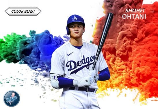 SHOHEI OHTANI COLORBLAST Custom Made Regular Size Trading Art Card ...