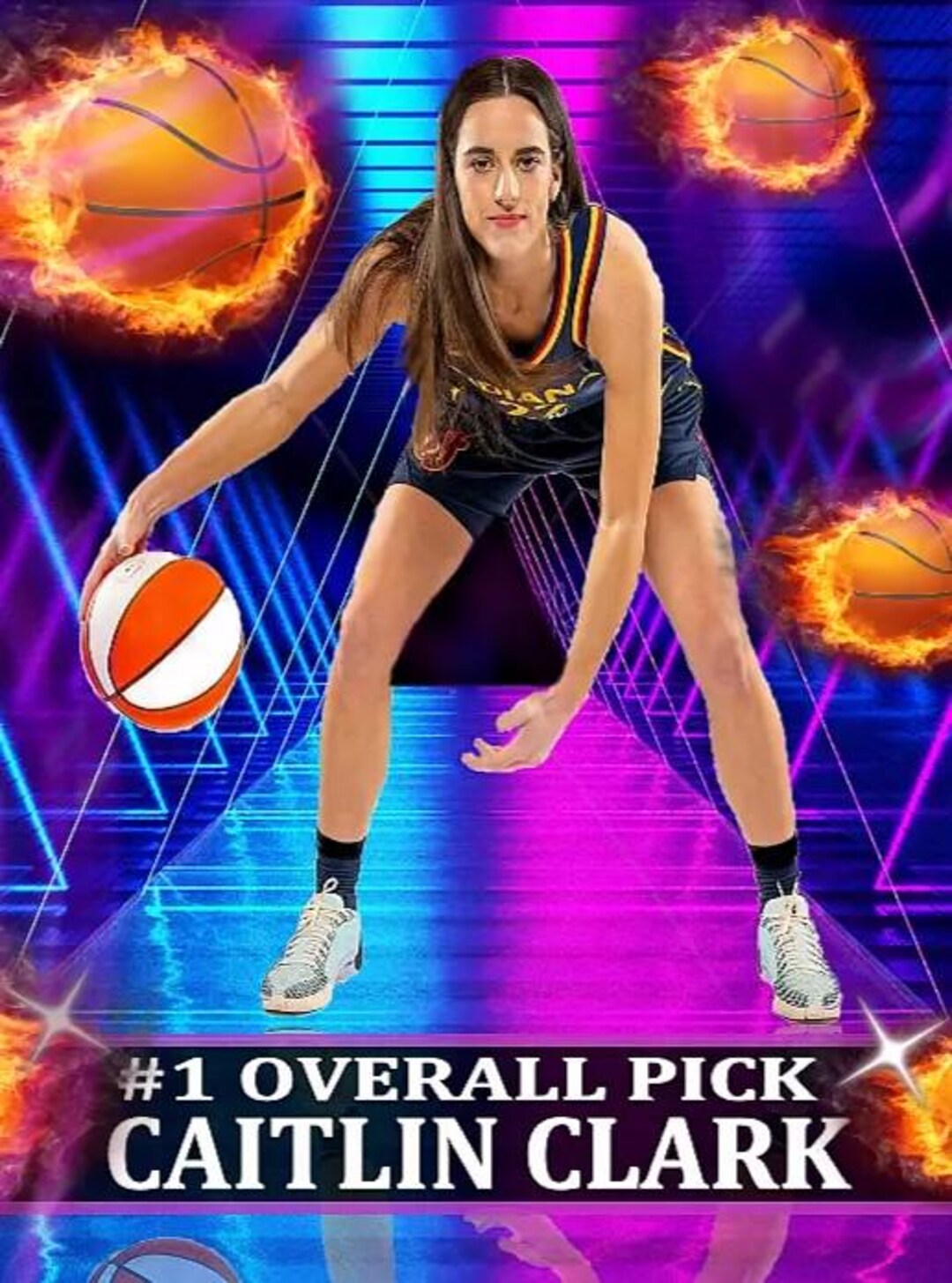CAITLIN CLARK #1 PICK Style Custom Made Art Card (50% off 10 or More ...