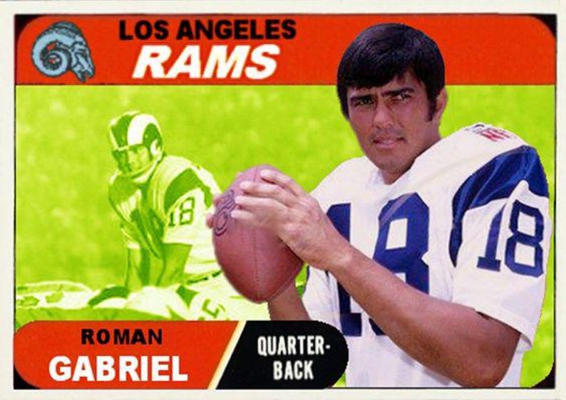 ROMAN GABRIEL 1968 Style Custom Made Art Card 50% off 10 or More Cards ...