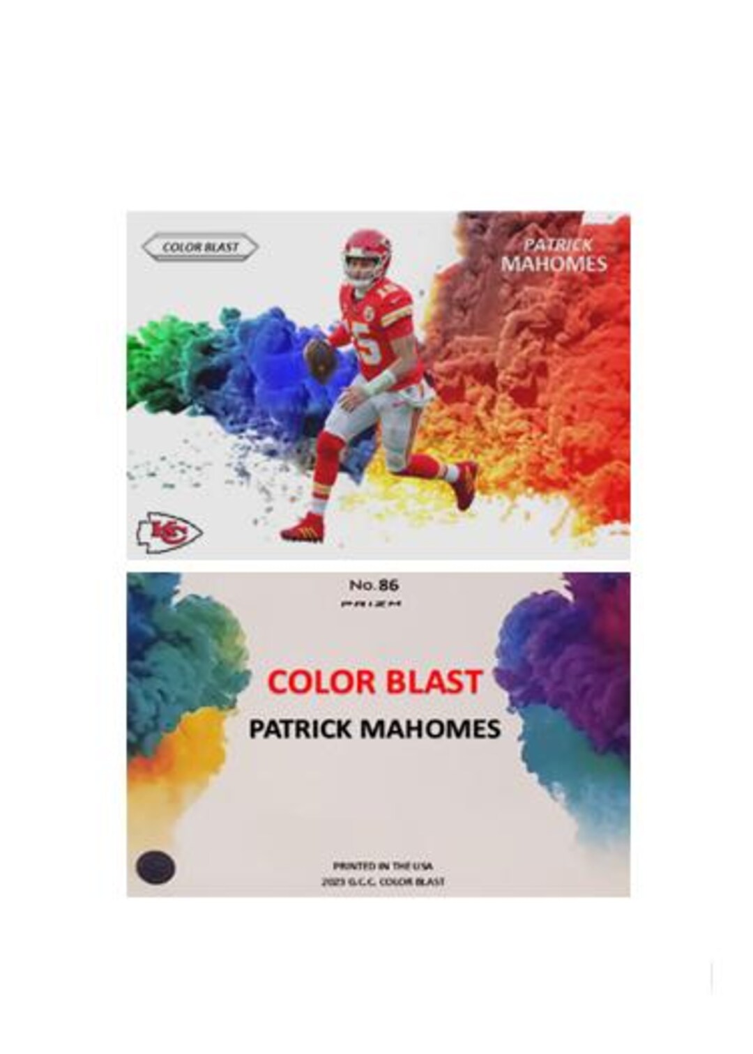 PATRICK MAHOMES COLORBLAST Custom Made Regular Size Trading Art Card ...