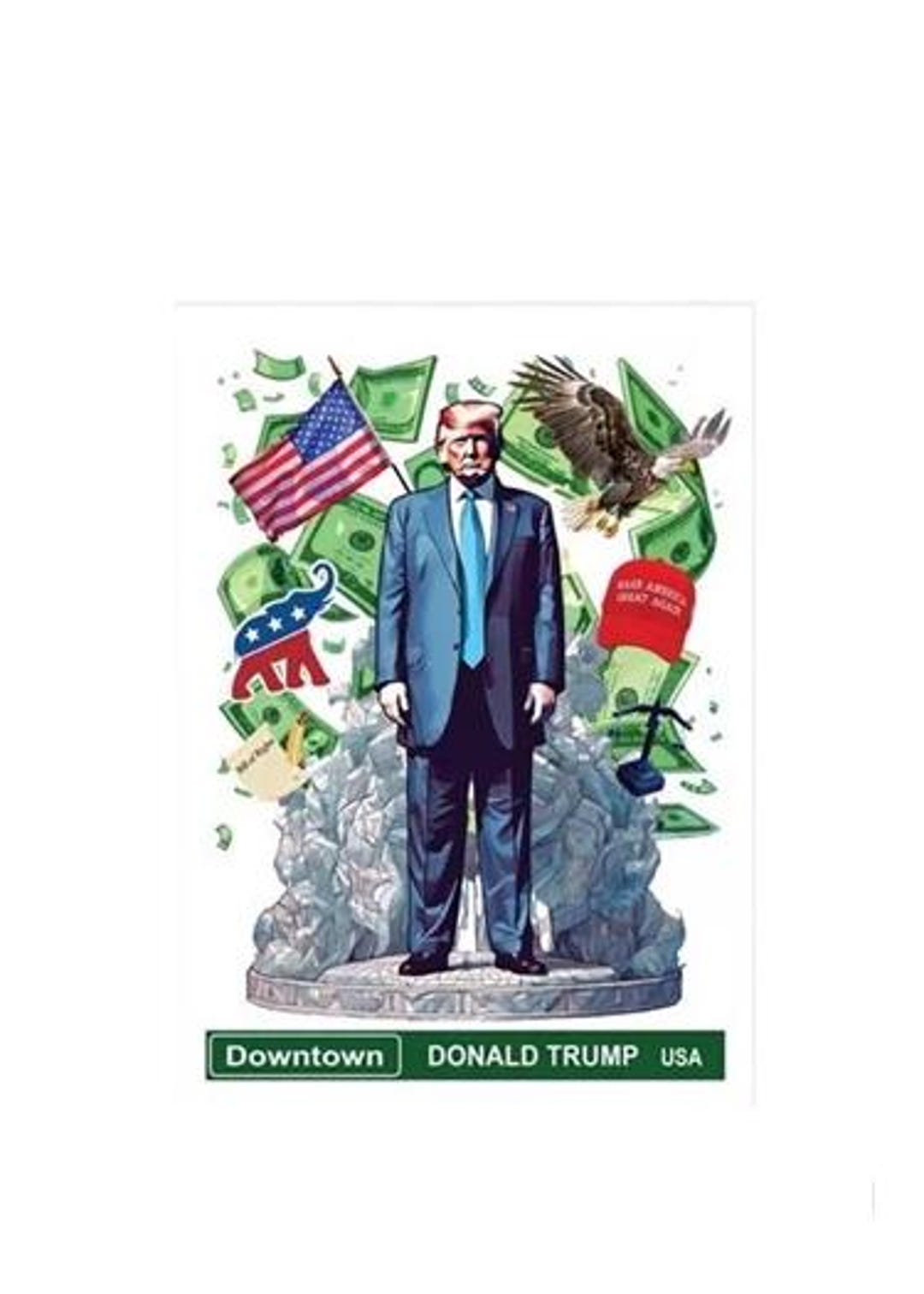 DONALD TRUMP DOWNTOWN Style Custom Made Art Card - Etsy