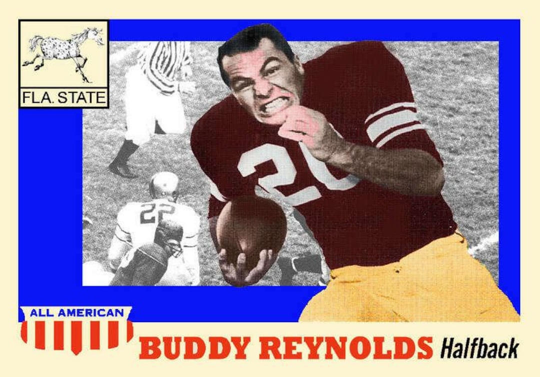 BURT REYNOLDS College Football Florida State 1955 Style Custom Made Art ...