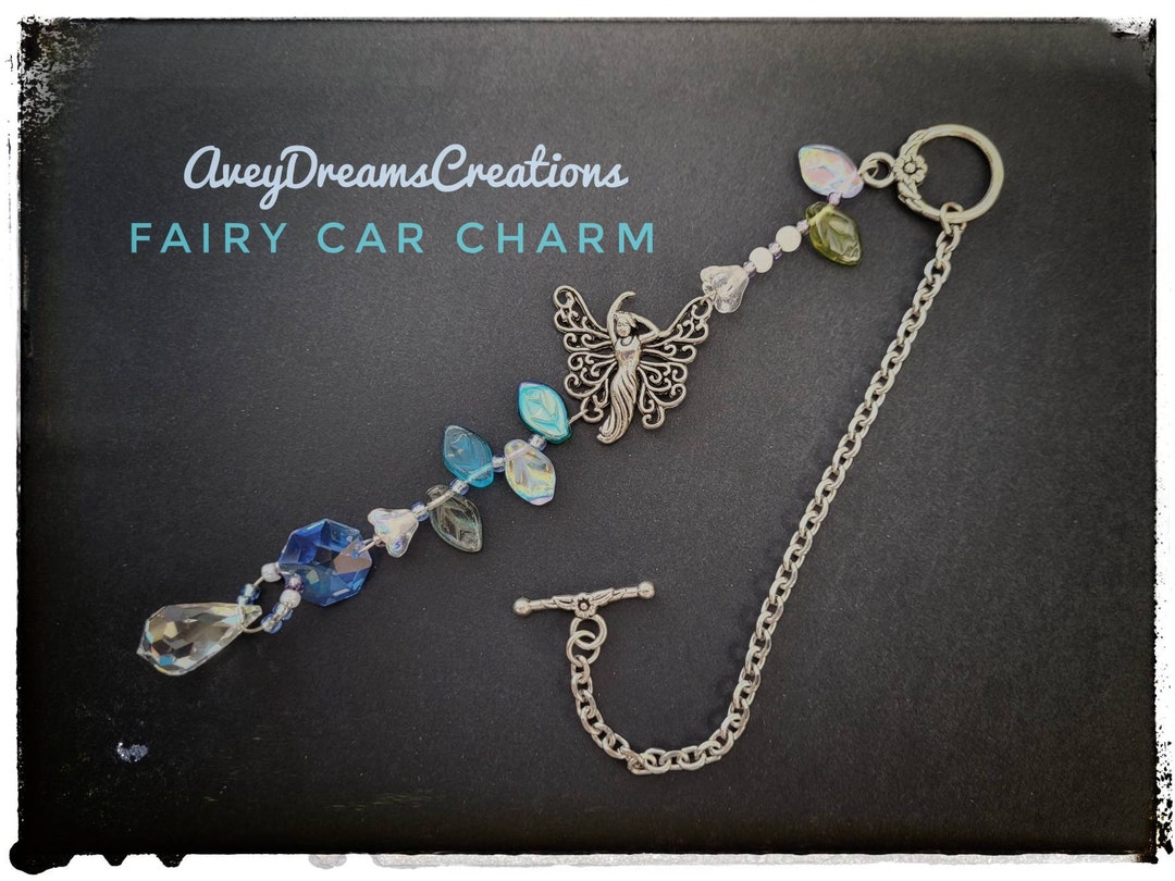 Fairy Suncatcher, Fairy Car Charm, Fairy Rear View Mirror Hanger, Blue ...