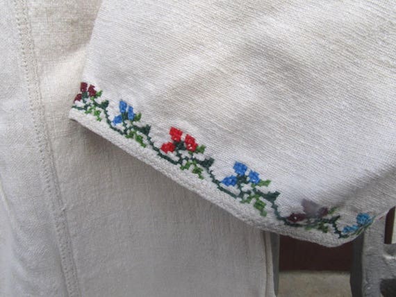 Ukrainian folk shirt, hand spun fabric, hand sewn emb… - Gem