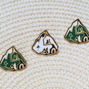 Wanderlust Mountain Pin black & white gold premium hard | Etsy
