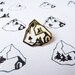 Wanderlust Mountain Pin | Black & White, Gold | Premium Hard Enamel Pin ...