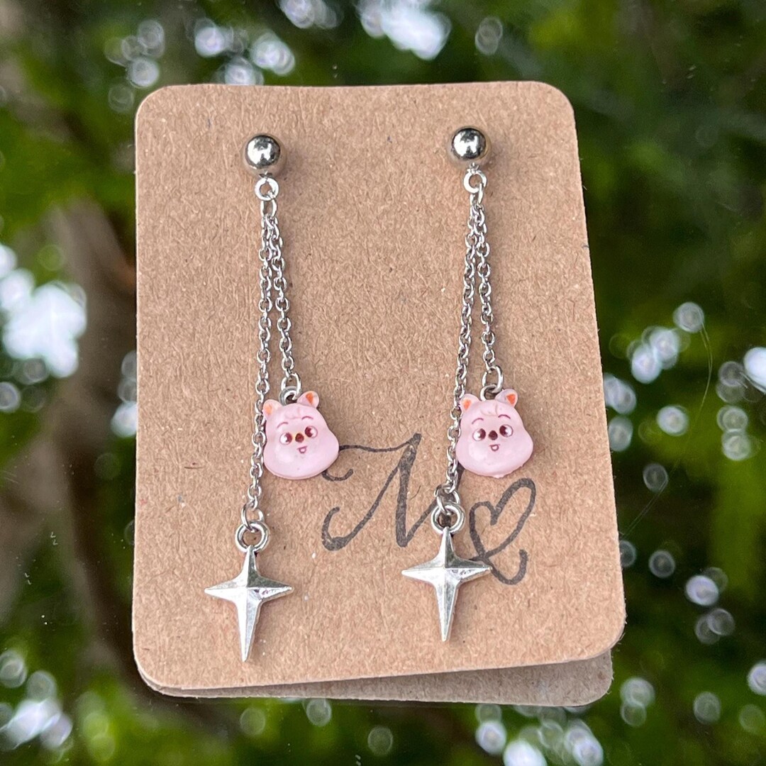 Skzoo Star Earrings: Stray Kids Kpop Resin Charms, Handmade Jewelry - Etsy