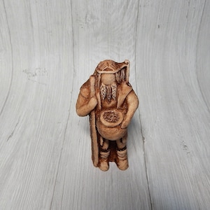 Dagda Statue Pocket Travel Home Altar, Celtic God Handmade Clay ...