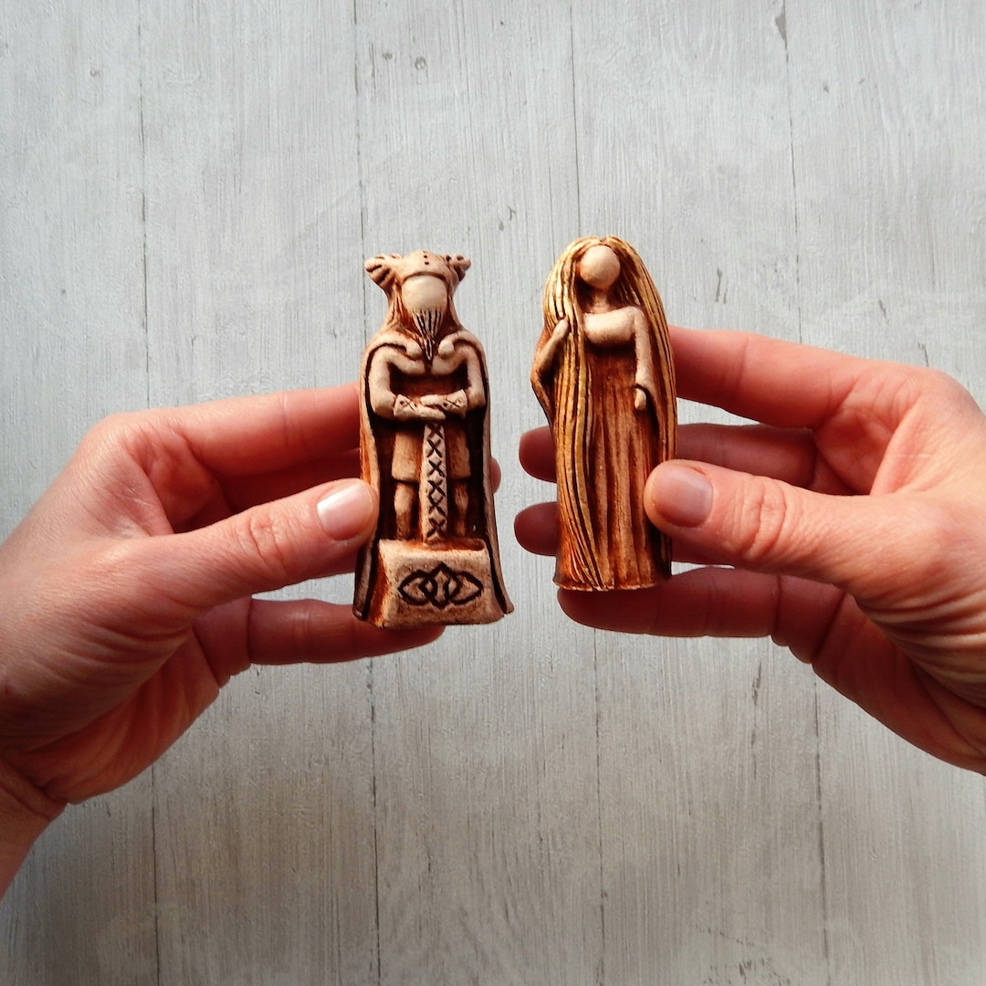Handmade Clay Thor and Sif Statues - Norse Mythology Figurines - Etsy