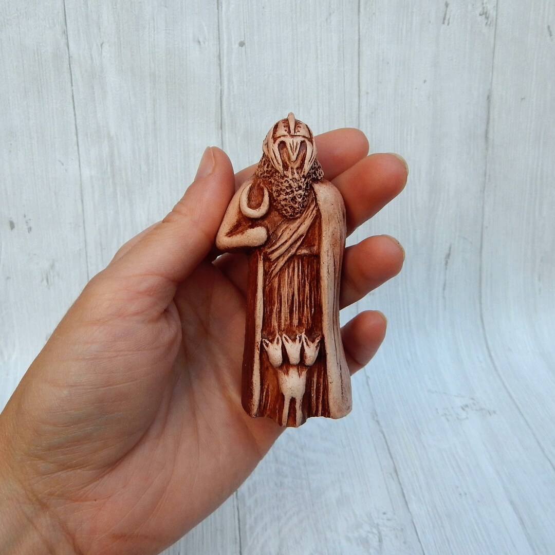 Hades Statue Pocket Travel Home Altar, Greek God Handmade Clay Figurine ...