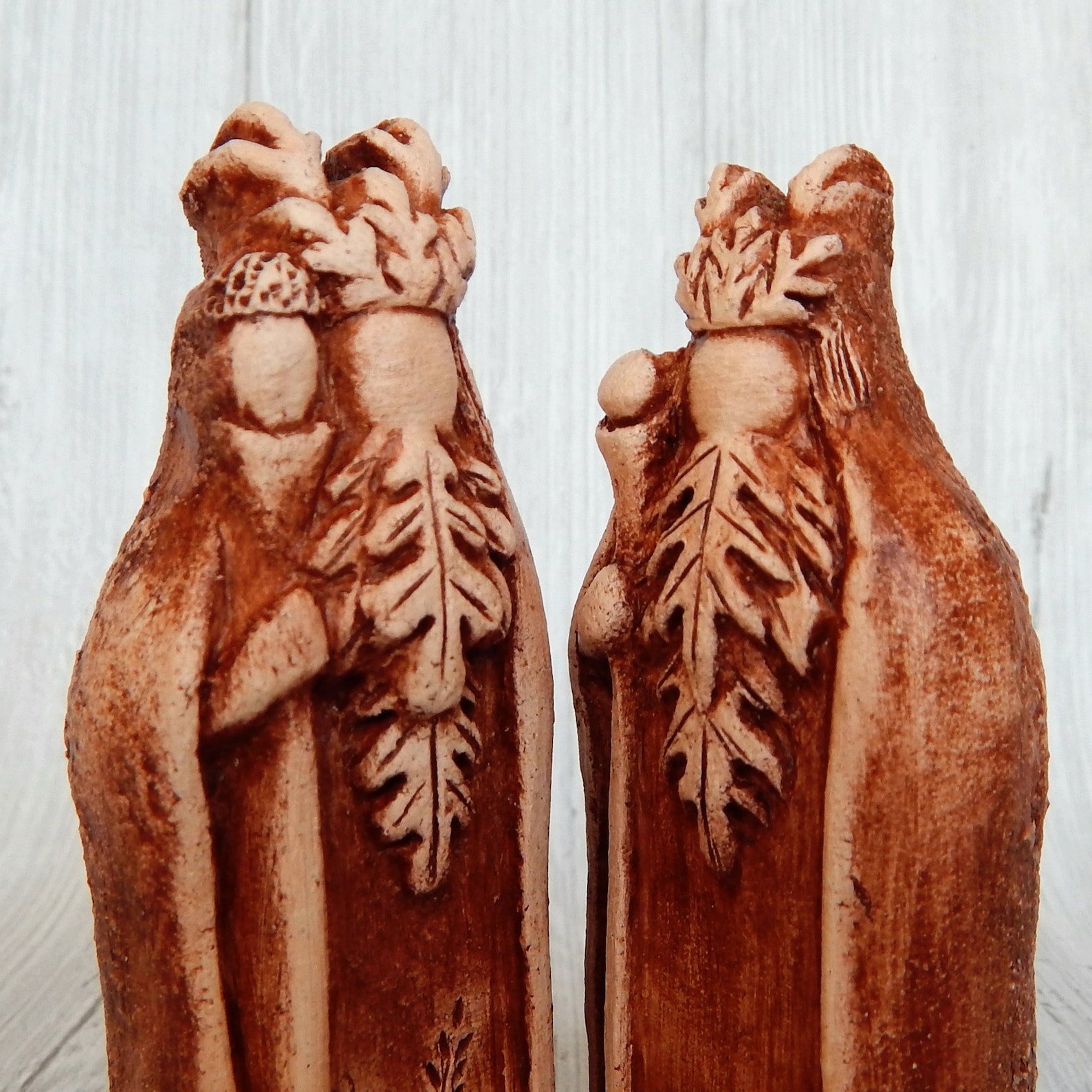 Oak King Holly King Statue Set, Pocket Travel Home Altar, Handmade ...