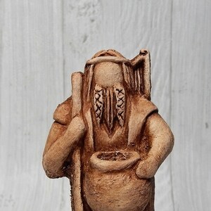 Dagda Statue Pocket Travel Home Altar, Celtic God Handmade Clay ...