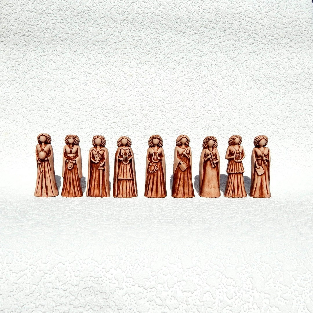 Muses Statues Small Figurine Calliope, Clio, Erato, Euterpe, Melpomene ...