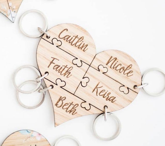 Heart Name Jigsaw Puzzle Key Ring 3-16 Piecesfriends Family | Etsy UK