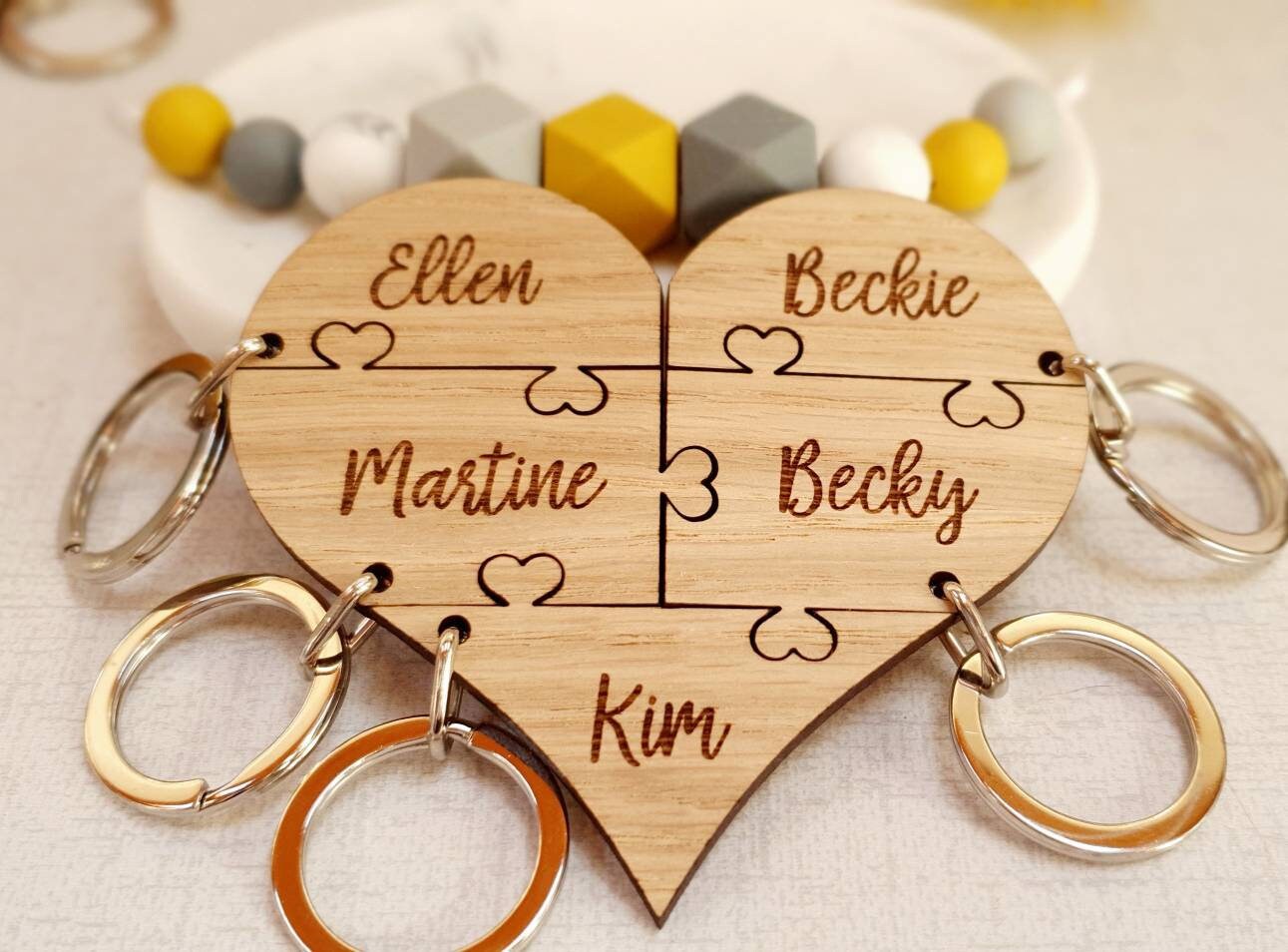 Heart Name Jigsaw Puzzle Key Ring 3-16 Piecesfriends Family | Etsy UK