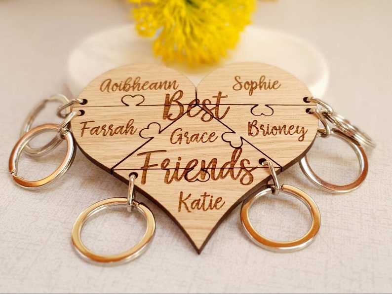 Heart Name Jigsaw Puzzle Key Ring 3-16 Piecesfriends Family | Etsy UK