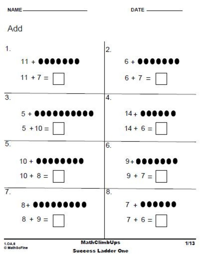 Mathclimbups First Grade Math Curriculum Review and Assessment - Etsy