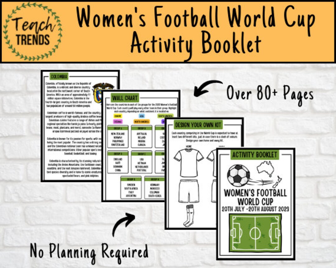 Women's Football Soccer World Cup Activity Booklet - Etsy