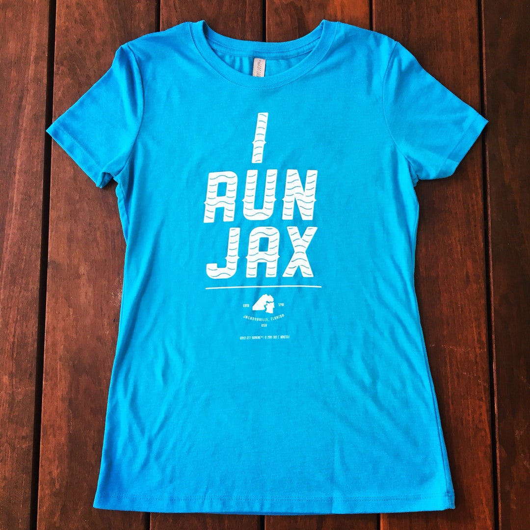 River City Running "i Run Jax" Women's Turquoise Tri-blend Crew Neck ...