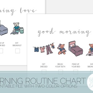 Kids' MORNING Routine Chart | Printable File - Etsy