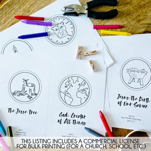 Printable PDF Jesse Tree Coloring Book - Christmas Advent Ornament ...