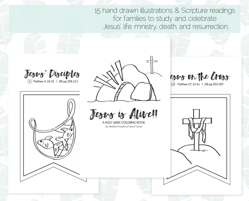 HOLY WEEK Printable Coloring Book - Kids' Easter Activity - Diy Easter ...