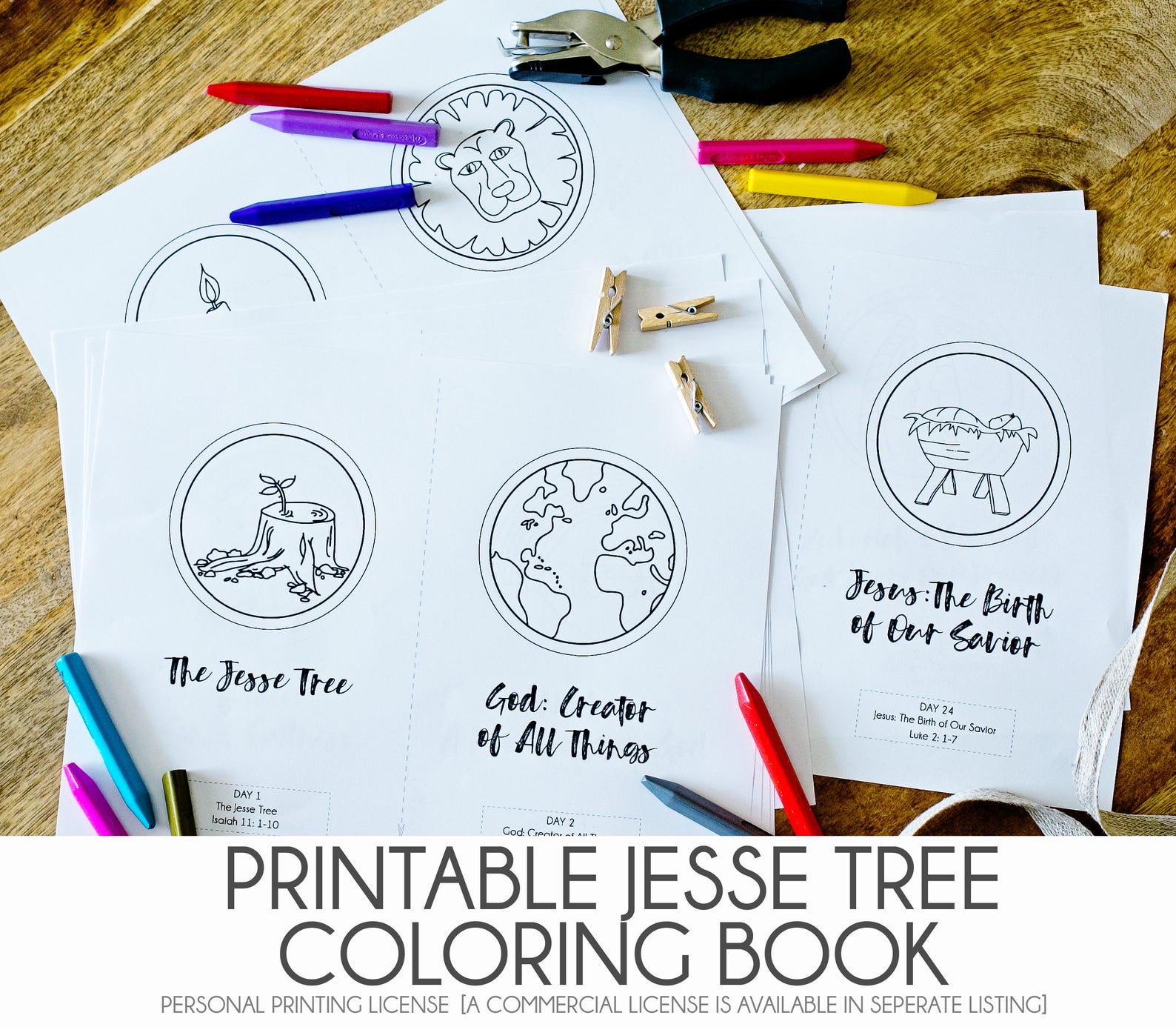 DIY JESSE TREE - Printable Pdf Jesse Tree Coloring Book - Christmas ...