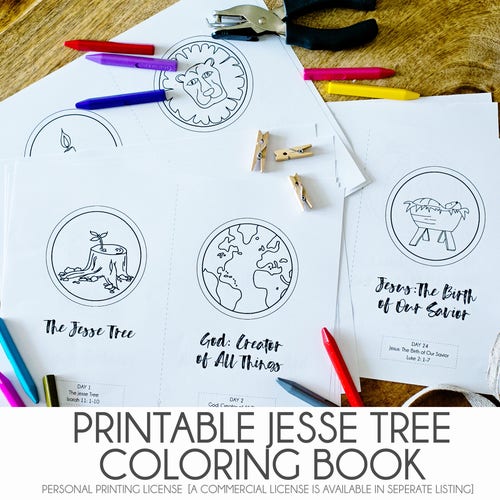 DIY JESSE TREE Printable Pdf Jesse Tree Coloring Book - Etsy