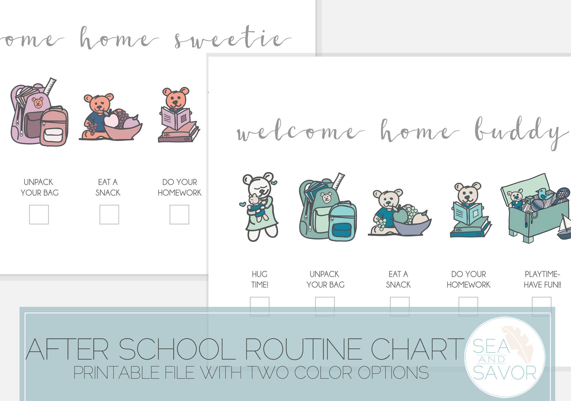 Kids' AFTER SCHOOL Routine Chart Printable File - Etsy