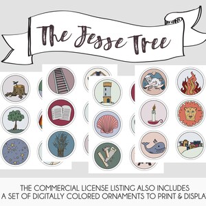 Printable PDF Jesse Tree Coloring Book - Christmas Advent Ornament ...