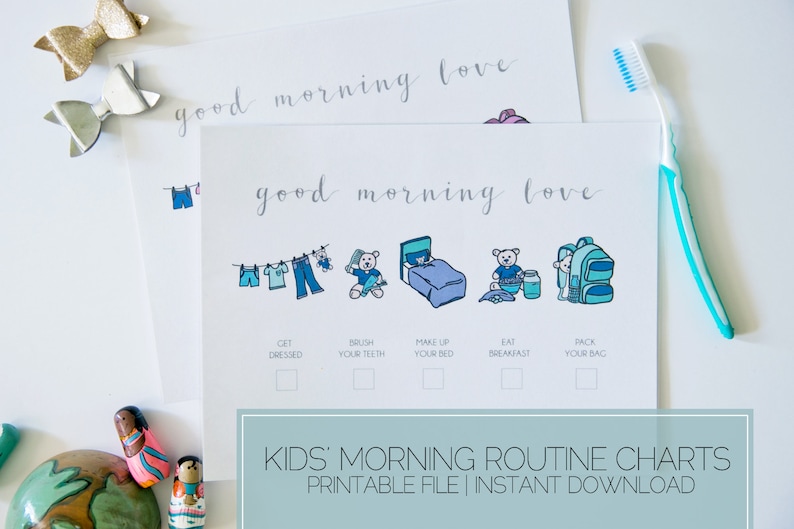 Kids' MORNING Routine Chart | Printable File - Etsy